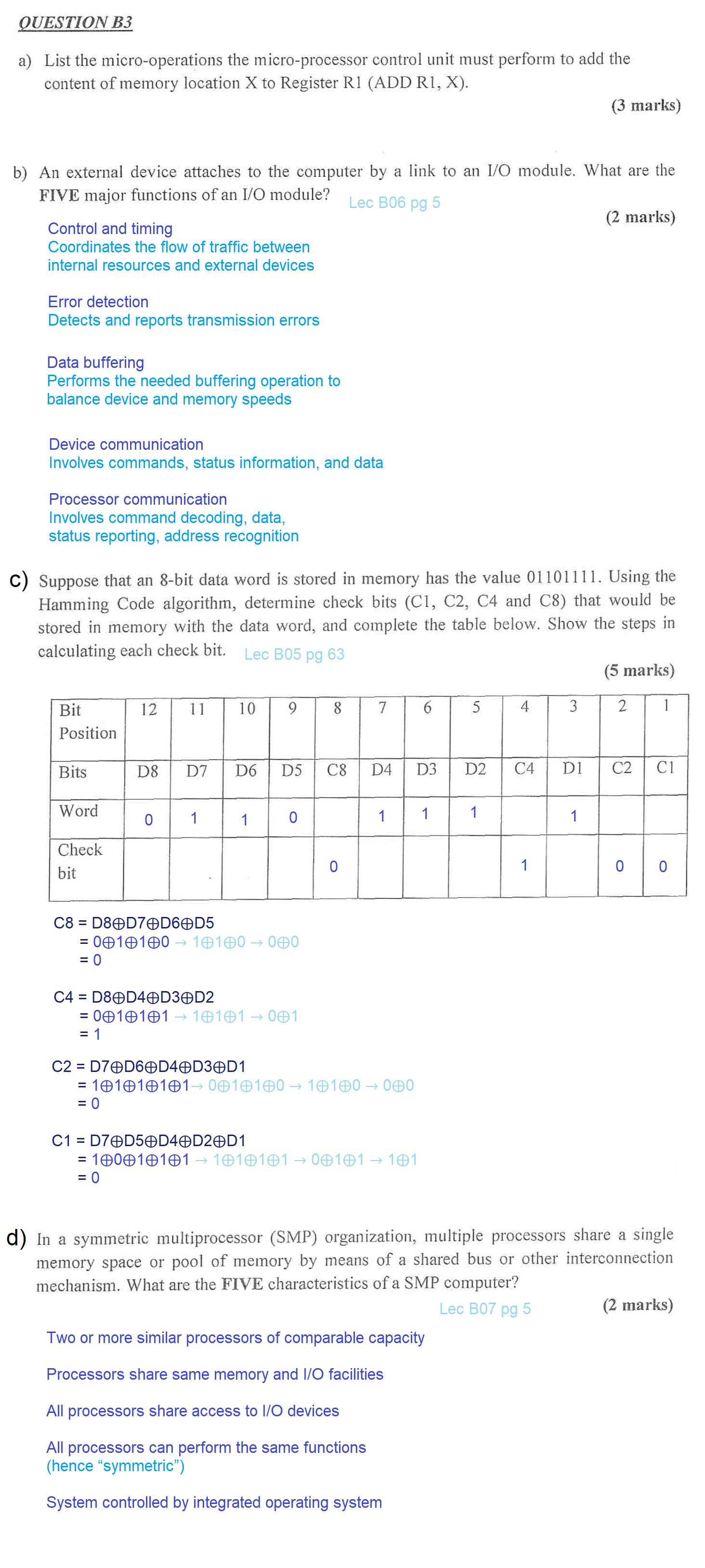 Exam questions - TSN 1101